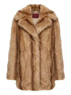Gucci Degradé Soft Shearling Peacoat - Brown
