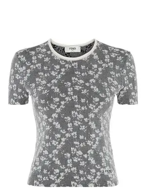Fendi Short-sleeved Jacquard T-shirt - Black