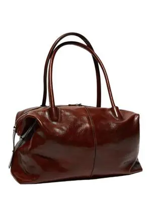 MAXCO. Max&co. Glossy Leather Handbag - Brown