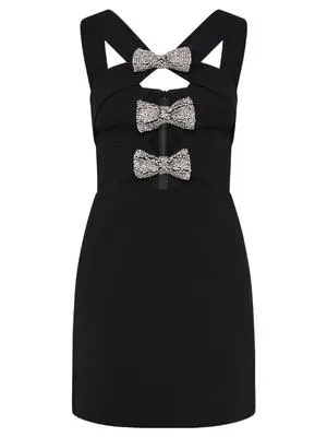 Rebecca Vallance Eliana Embellished Bow Mini Dress - Black