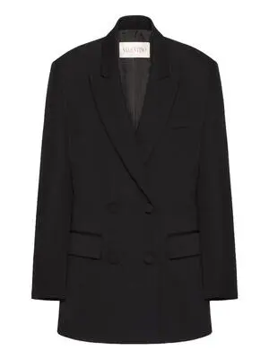 Valentino Garavani Double-breasted Long-sleeved Blazer - Black