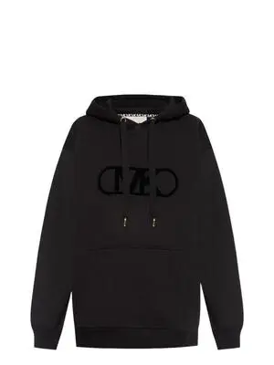 Michael Kors Logo Detailed Drawstring Hoodie - Black