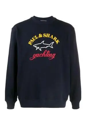 PAUL  SHARK Paul & Shark Logo Print Jumper - Blue