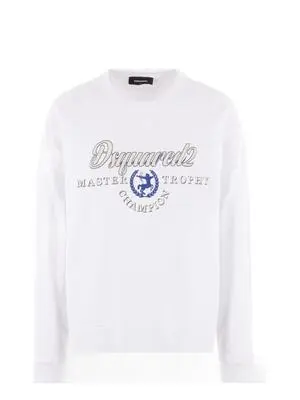 Dsquared2 Crewneck Sweatshirt With Champion Print - White