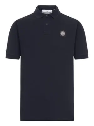 Stone Island Stone Island Logo Patch Cotton Polo Shirt Navy