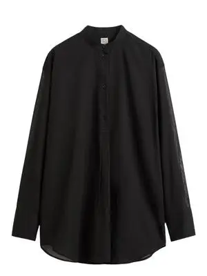 TOTEME Box-pleat Detailed Collar Blouse - Black