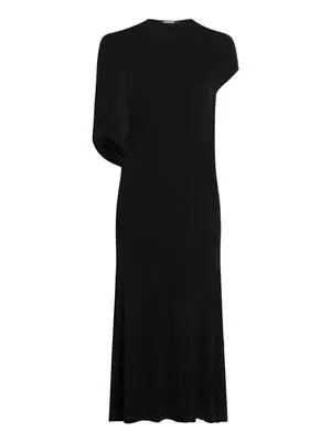 Jacquemus Asymmetrical Drape Dress - Black