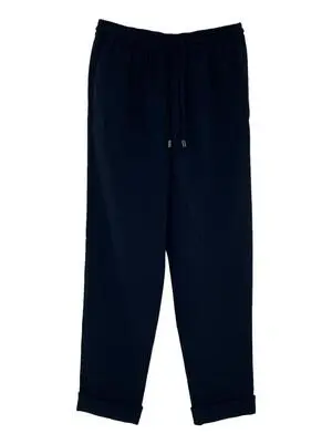 Emporio Armani Drawstring Waist Casual Pants - Black