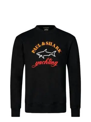 PAUL  SHARK Logo-print Cotton Sweatshirt - Black