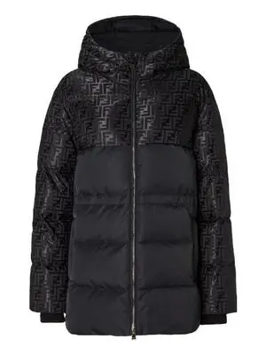 Fendi Ff Jacquard Down Jacket - Black