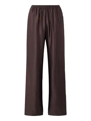 Loulou De Saison Kadala Patchwork Straight-leg Casual Pants - Dark Brown