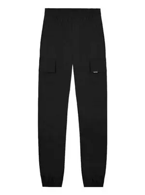 REPRESENT Elasticated Cargo Pants With Metal Bar Logo - Black