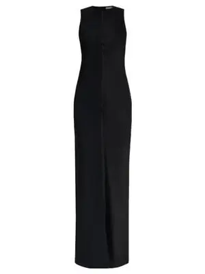 Ami Long Straight Dress - Black