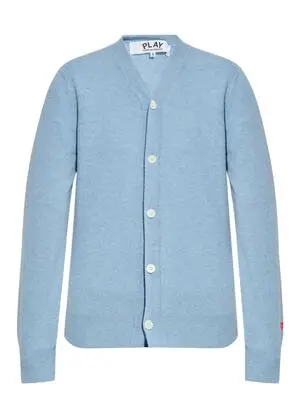Play Comme Des Garcon Long Sleeve Cardigan - Light Blue