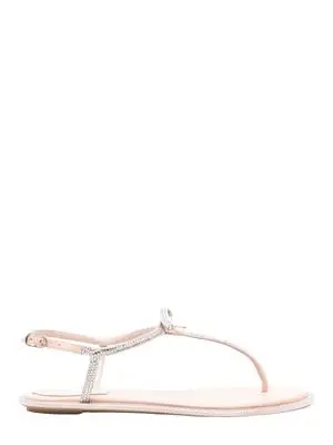 Rene Caovilla Caterina Embellished Bow Sandals - White