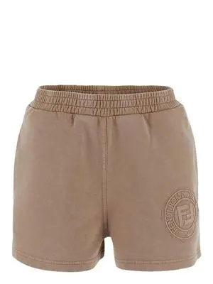 Fendi Logo Detailed Sweat Shorts - Brown