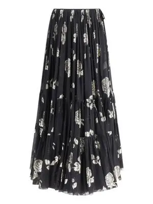 CHLOÉ Chloé Floral Pattern Midi Skirt