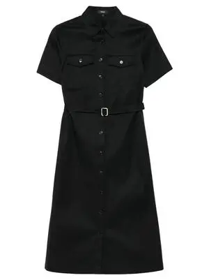 Theory Twill-weave Midi Dress - Black
