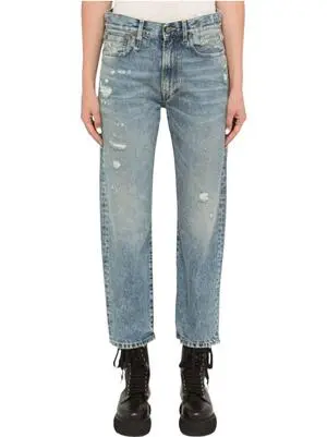 R13 Logo Regular Jeans - Gray