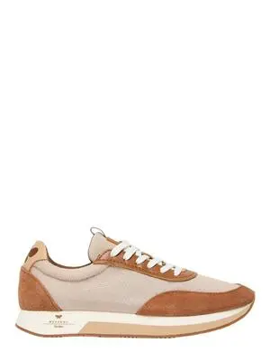 Max Mara Technical Fabric Low-top Sneakers With Embroidered Butterfly Logo - Camel