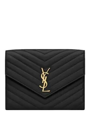Saint Laurent Cassandre Matelassé Flap Pouch - Black