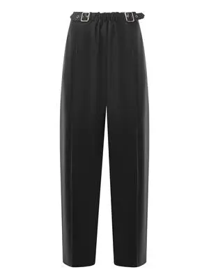 Loewe Loewe Belted Wool And Silk Trousers Black