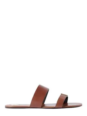 Saint Laurent Babylone Logo Strap Flat Sandals - Brown