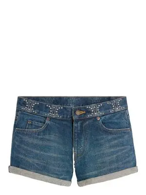 CELINE Celine Mini Shorts In Dark Union Wash Denim