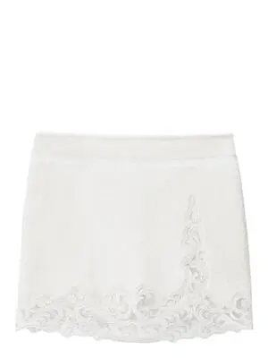 Alexander Wang Embroidered Terry Mini Skirt - White