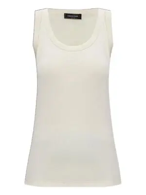 Fabiana Filippi Embellished Sleeveless Ribbed Top - White
