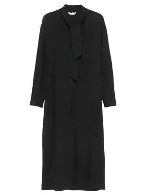 Barena Venezia Tie-neck Long-sleeved Midi Dress - Black