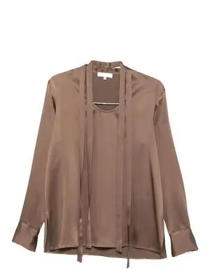 Antonelli Firenze Long-sleeve Blouse With Button Cuffs - Brown