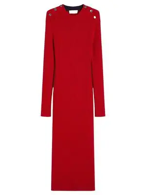 SPORTMAX Sportmax Garibo Ribbed Knit Midi Dress With Button Detail