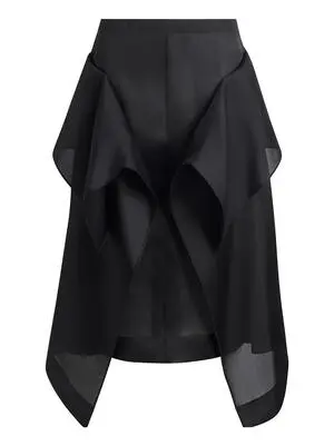 Khaite Nina Ruffled Silk Skirt - Black