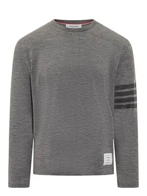Thom Browne 4-bar Long Sleeved T-shirt - Grey