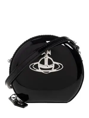 VIVIENNE WESTWOOD Orb Plaque Leather Satchel Bag - Black