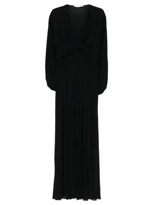 Philosophy Di Lorenzo Serafini V-neck Maxi Dress With Puff Sleeves - Black