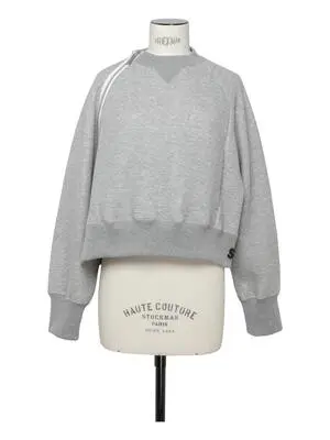 Sacai Zip-detailed Crewneck Sweatshirt - Gray