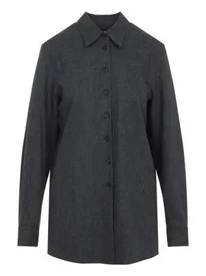 Khaite Long-sleeved Buttoned Shirt With Lapel Collar - Grey