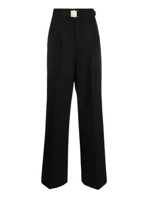 Miu Miu Belted Wool Trousers - Black