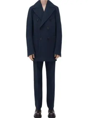 Bottega Veneta Curved Shape Double Coat - Blue