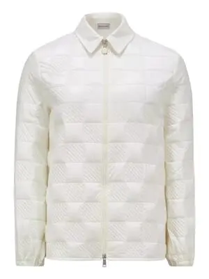 Moncler Zip-up Quilted Jacket With Lapel - White