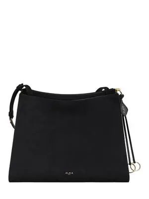 Alaïa Le Click Medium Square Bag In Nubuck - Black
