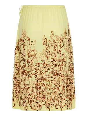 Dries Van Noten Sequined Lace-up Midi Skirt - Lime