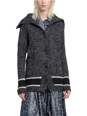 DIOR Dior Single-Breasted Cardigan With Shawl Collar And Contrast Cuffs
