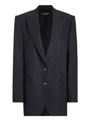 Dolce & Gabbana Single-breasted Blazer With Peak Lapel - Grey
