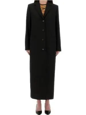 Moschino Long Tailored Buttoned Coat - Black
