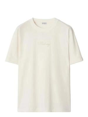 Burberry Burberry Logo Embroidered Crewneck T-Shirt Chalk White