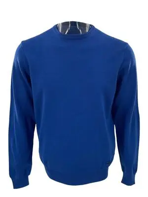 Emporio Armani Round Neck Long Sleeve Sweater - Blue