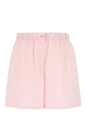 PRADA Prada Jacquard Crepe De Chine Logo Shorts